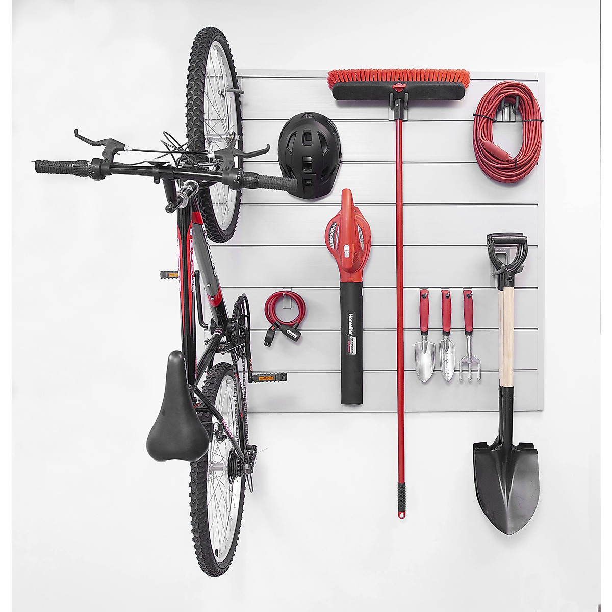 CrownWall PVC Slat Wall Panels Garage Wall and Home Organizer Storage System | Heavy Duty Organization and Easy Installation | 4ft by 4ft (16 sqft) Section, White