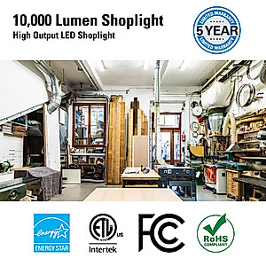 Metalux SHP 4 ft. 128-Watt Equivalent, 10000 Lumens Integrated LED, White Shop Light, 4000K CCT