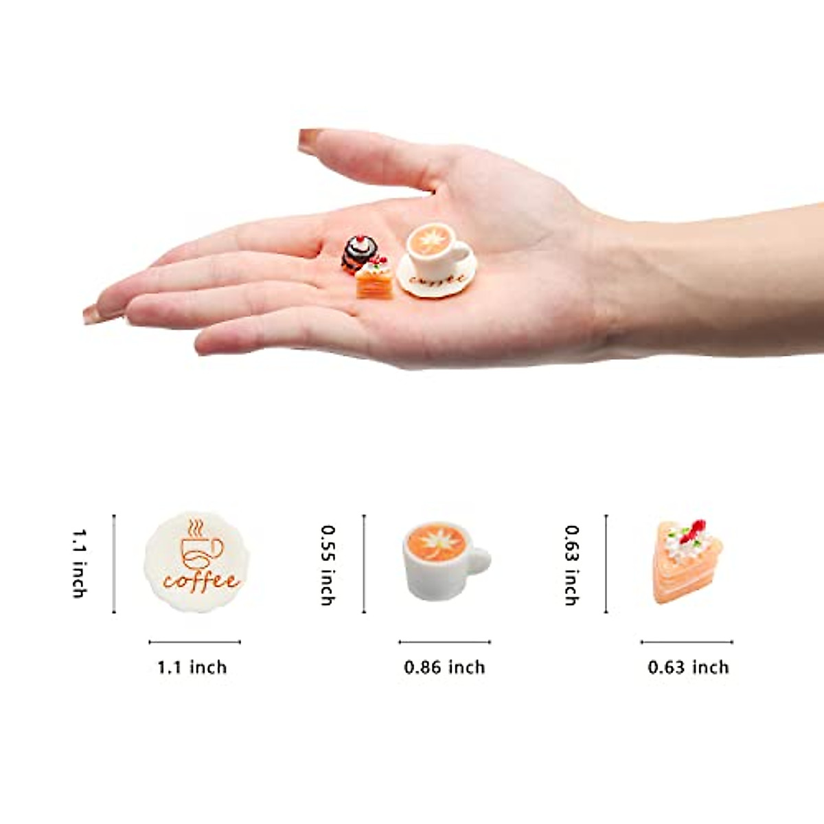 24 Pcs Miniature Food Kitchen Decoration Sets 1:12 Miniature Cakes Dessert Coffee Model Miniature Pretend Mini Kitchen Food Cake Toppers for DIY Micro Landscape Accessories