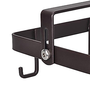 ECROCY Cup Holder Under Cabinet, Extra Large Hook Distance 6 Hooks Coffee Mug Rack for Kitchen, Adjustable Fit for 0.3-1.38 Inch Thickness Cabinet - Only Fit for Flat Buttom Cabinet Without Any Lip