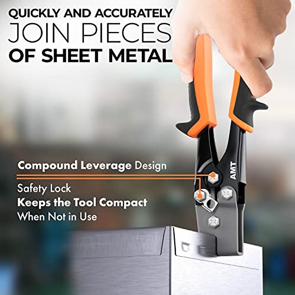 AMERICAN MUTT TOOLS Snap Lock Punch – Gutter End Cap Crimper Tool – Snap Lock Tool for Sheet Metal, Gutter Installation Tools, Gutter Crimping Tool, Gutter Tools, End Cap Crimper for Gutters
