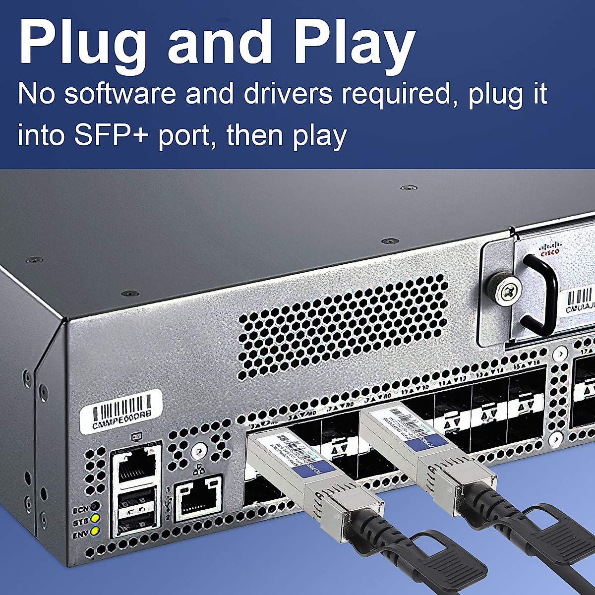 FLYPROFiber- 0.5m(1.6ft) SFP+ Cable, 10G DAC Cable, SFP to SFP Twinax Passive Cable for Cisco SFP-H10GB-CU0.5M, Ubiquiti, Netgear, Mikrotik, Supermicro | Length Options: 0.5m-7m