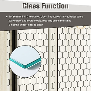 44-48 in. x 72 in. Sliding Shower Door, Adjustable Semi-Frameless Bypass Shower Door, 1/4" (6mm) Thick SGCC Tempered Glass Door, 304 Stainless Steel Hardware (Black)