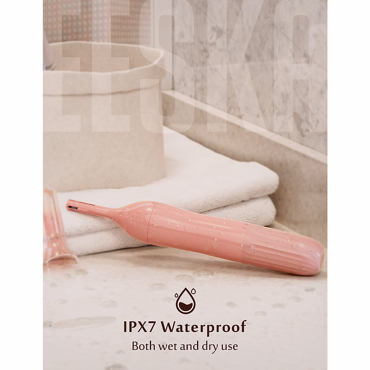 EESKA Bikini Trimmer for Women, 3 in 1 Cordless Electric Shaver Clipper IPX7 Waterproof Wet & Dry Use Lady Razor Groomer for Legs, Arms & Bikini with Painless Facial Hair Removal Eyebrow Trimmer