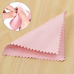 Hofun Jewelry Polishing Cloths, Silver Jewelry Cleaning Cloth, Tarnish Remover for Jewelry, 50 pcs, 3 * 3 inch, Pink