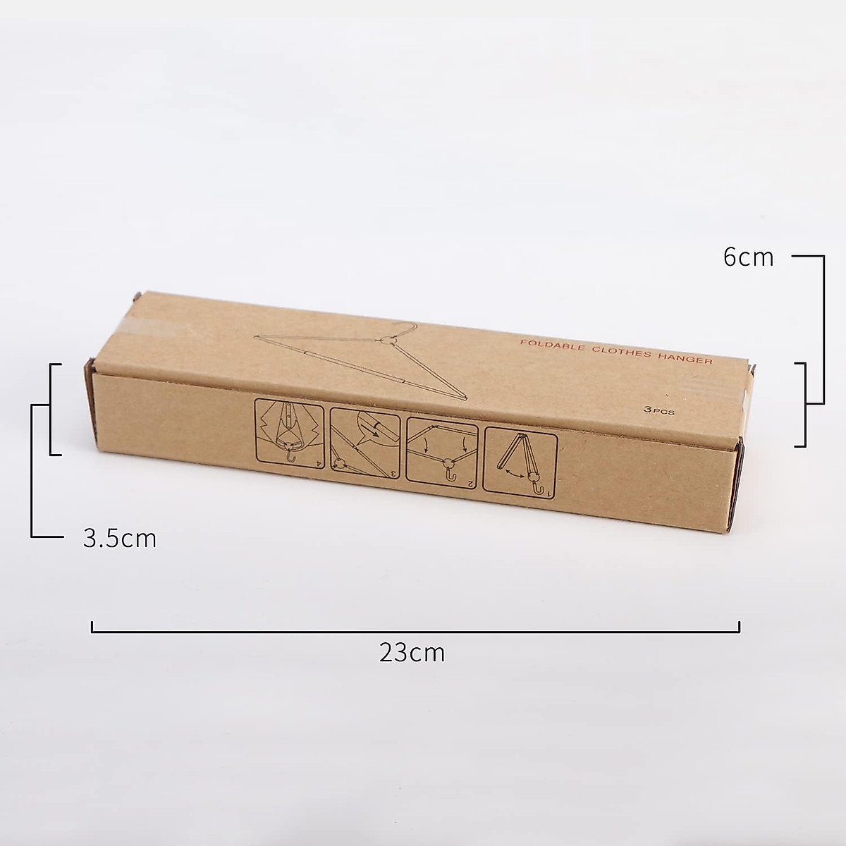 BETTERALL Foldable Hangers for Travel 3 Pack, Travel Hangers Foldable for Suitcase, Light Folding Hangers, Foldable Coat Hanger, Portable Hangers, for Business Trip, Caravan, Hotel, Red