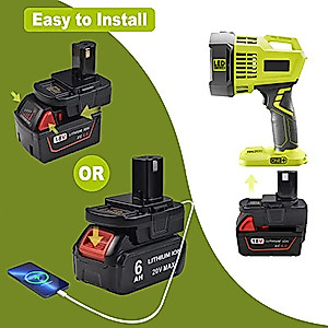 Rocivic DM18RL Battery Adapter for Dewalt to Ryobi Battery, for 18V Battery Convert to Ryobi 18V Battery, Compatible with Ryobi 18V Tools