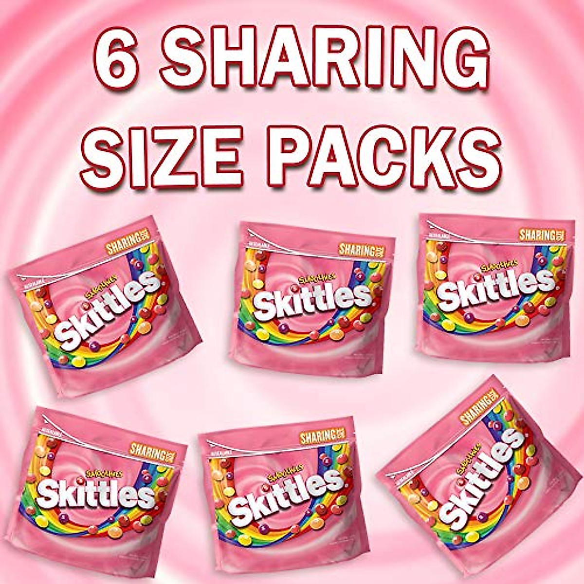 SKITTLES Smoothies Chewy Candy Bulk Pack, Fruit Chews Candy, Sharing Size, 15.6oz, 6-Pack Bulk Box