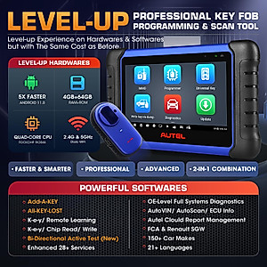 Autel MaxiIM IM508S: 2024 Pro Key Fob Programming Tool w/ XP200 Programmer, IM508 KM100 Upgrade, OS11 4+64G 2.4&5G WiFi, 3000+ Active Test OE Full Diagnosis, 40+ Resets As MK900 MX900, FCA SGW