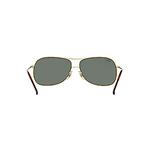 Ray-Ban RB3267 Metal Aviator Sunglasses, Gold/Green, 64 mm