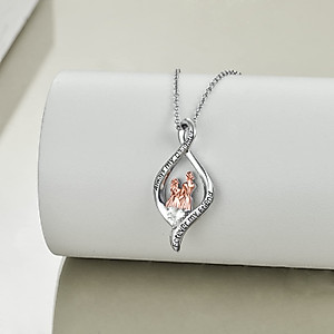 WINNICACA Mom and Daughter gifts S925 Sterling Silver Daughter & Mother Necklace to My Daughter Birthday Gifts for Daughter from Mom I Love You Forever Infinity Pendant Jewelry to My Adult Daughter