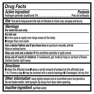 Amazon Basics Hydrogen Peroxide Topical Solution USP Spray Bottle, 10 Fl. Oz, Pack of 6