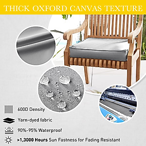 NICETOWN 2 Pack 22 x 20 x 4 inch Patio Chair Cushion Covers for Outdoor Furniture, Fade Safe Long Lasting Patio Furniture Cushion Covers Replacement for Indoor Outdoor with 4 Buckle Straps, Grey