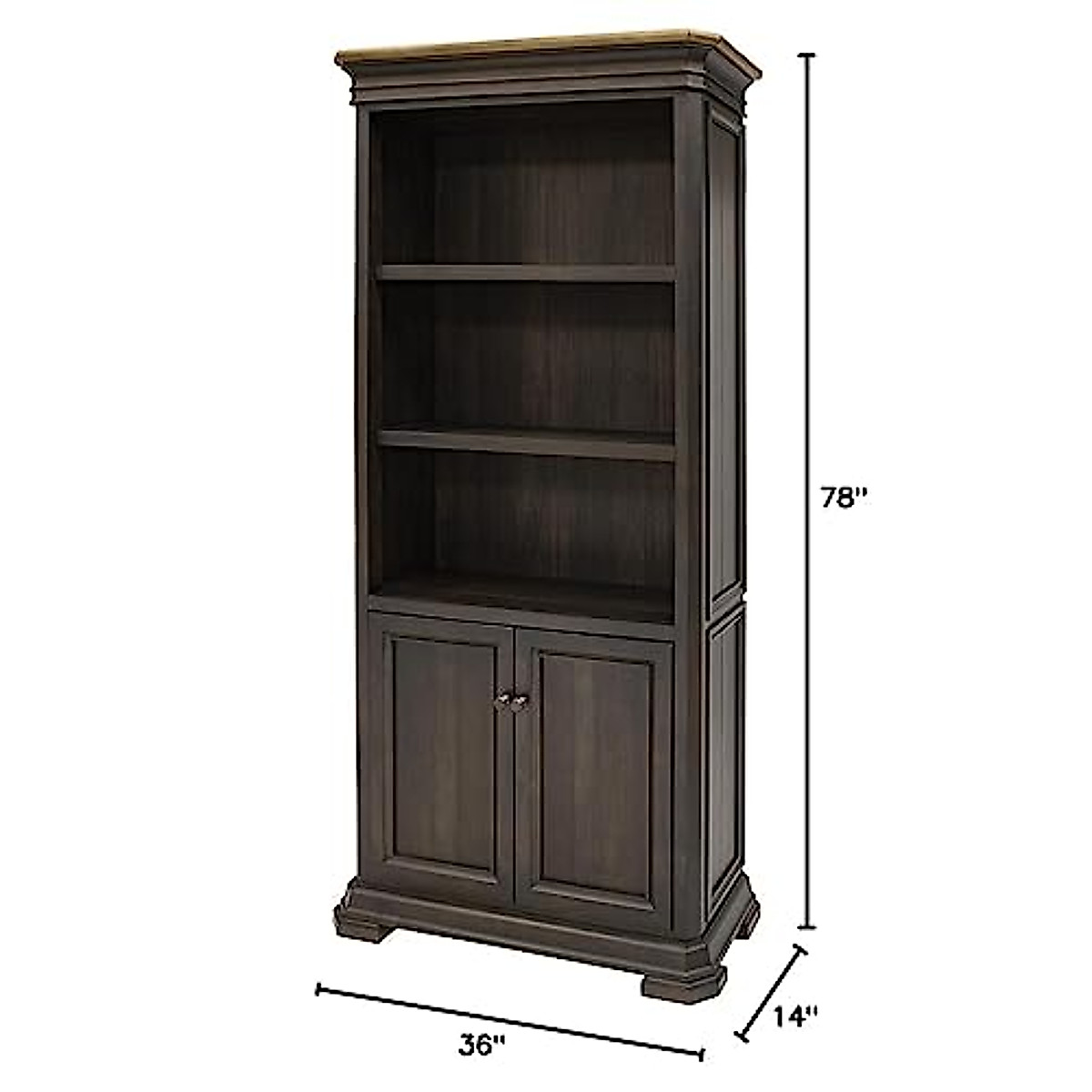 Martin Furniture Executive Bookcase with Doors, Fully Assembled, Brown (IMSA3678D)