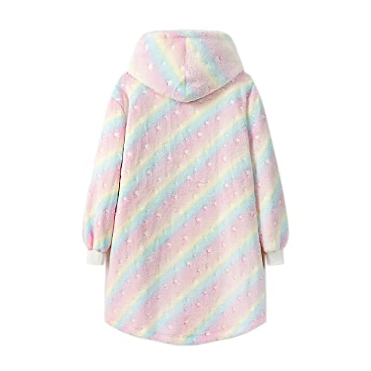 ANDSTAR Wearable Blanket Hoodie, Oversized Hooded for Women and Men, Comfy Sweatshirt with Giant Pocket （rainbow）