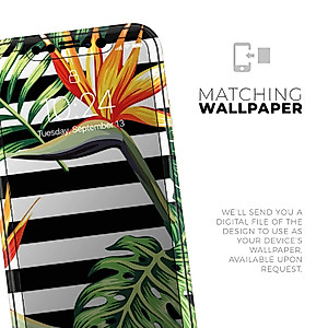 Design Skinz Vivid Tropical Stripe Floral v1 - DesignSkinz Protective Vinyl Decal Wrap Skin Cover Compatible with The Apple iPhone 7 (Full-Body, Screen Trim & Back Glass Skin)