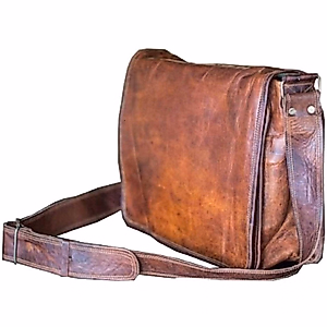 Leather Satchel Chic Crossbody Shoulder Sleek Sling Bag Genuine Leather iPad/Tablet Vintage Tan Brown 9 inch Messenger Bag For 9 inch iPad Pro for Women Men Gift by Cureo