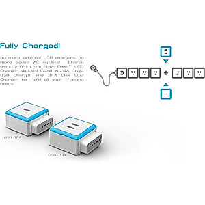 OneAdaptr Stack 6 US AC Outlet Surge Protector - Detachable & Interchangeable 6 AC Outlet Power Strip