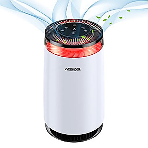 Air Purifiers for Home Large Room 219 sq ft Coverage, Orange Night Light, 24dB Quiet H13 True HEPA Filter Cleaner with Sleep Mode Filter Indicator for Bedroom Office Living Room Kitchen