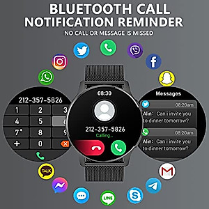 Smart Watch for Women(Make/Answer Call) Activity Fitness Tracker for Android iOS Phones AI Voice Control Smartwatch with Heart Rate Sleep Monitor Pedometer Digital Watch for Women Waterproof Blcak