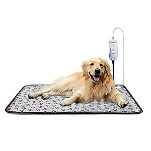 TJOY Pet Heating Pad Large Dog Heating Pad Electric Heated Pet Bed for Cats and Dog Warming Mat with Chew Resistant Cord & Waterproof Layer (34"x21"(Footprint))