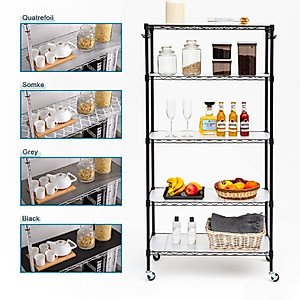 BRIAN & DANY Wire Shelf Liner 14" X 24", Heavy Duty Shelf Liners for Wire Shelving, Waterproof Protector Mats, Set of 5, Transparent