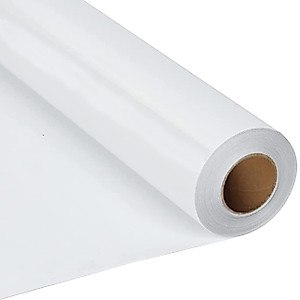 CALCA Printable Heat Transfer Vinyl Roll HTV Vinyl Rolls White Iron On Vinyl Film Eco-Solvent White HTV Rolls for Any Light or Dark Colored Fabric (19.7" X 15ft)