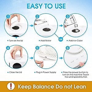 Air Cooler Fan Portable Air Conditioners Fan 2022 LCD Touch Screen Evaporative Air Cooler Portable Air Cooler for Bedroom, Office, Living Room,Classroom & More, for Summer Days & Nights