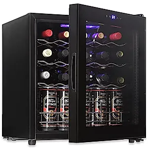 COSVALVE Mini Fridge Wine Fridge,3.7 cu.ft Wine Refrigerator,19 Bottle Freestanding Compressor Countertop Wine Cooler, 41f-64f Digital Temperature Control for Red, White, Champagne