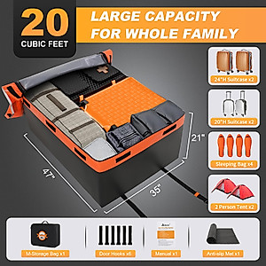 Sailnovo Rooftop Cargo Carrier 20 Cubic PVC Car Roof Cargo Carrier Waterproof Soft-Shell Includes Anti-Slip Mat, 6 Door Hooks, Car Top Carrier for Top of Vehicle with/Without Roof Rack Cross Bar