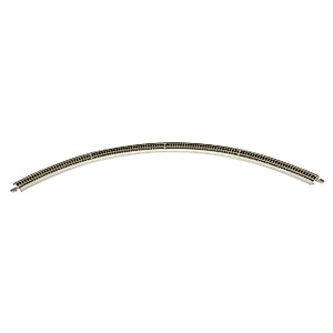 Bachmann Trains - Snap-Fit E-Z TRACK 22” RADIUS CURVED TRACK (4/card) - NICKEL SILVER Rail With Gray Roadbed - HO Scale