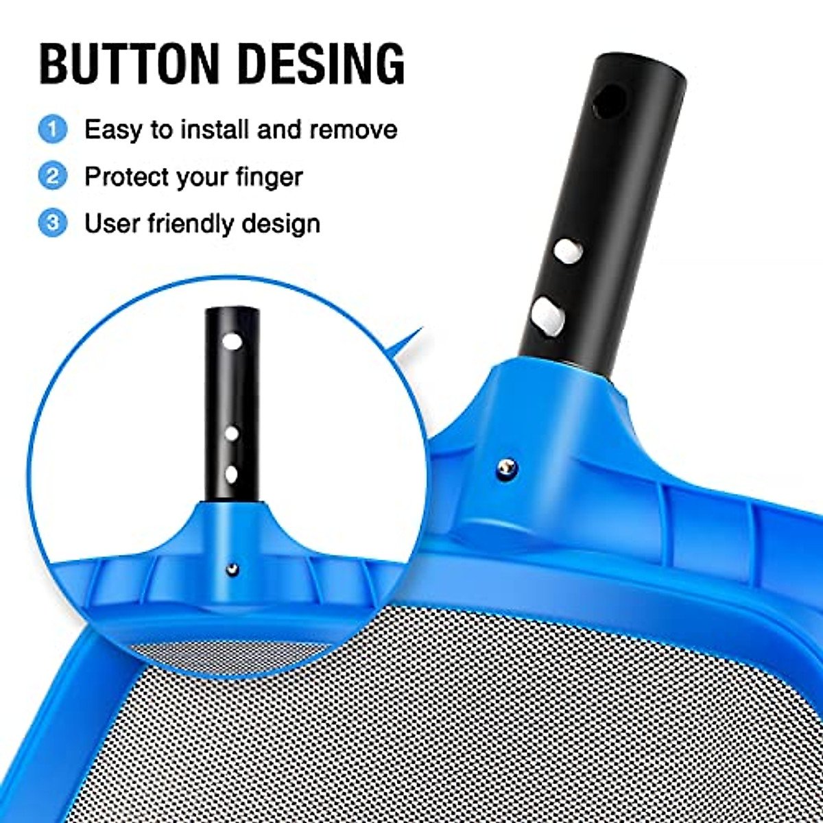 eazer Professional Pool Skimmer Net, Pool Cleaning Net, Skimmer Net for Pool Cleaning, Pool Net Skimmer for Above Ground Pool | Pool Nets for Cleaning |Swimming Pool Accessories(Pole Not Include)