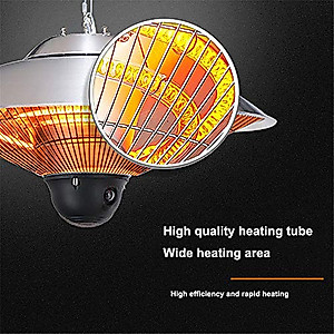 ZJDU Patio Heater - Electric Hanging Ceiling Patio Heater, Indoor/Outdoor Heater,Waterproof IP44 Rated,with Remote Control for Outdoor Garden Parasol Ceiling Patio Heater,35×58cm