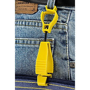 Glove Guard 1939YW Clip, Yellow with Think Safety Imprint, Made in the USA