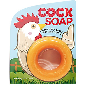 GearsOut Cock Soap - Barnyard Rooster Design - Novelty Rooster Soap - Lightly Scented - One Size Fits Most Men - Weener Kleener - Adult Gift Prank - Willy Washer Circle Soap