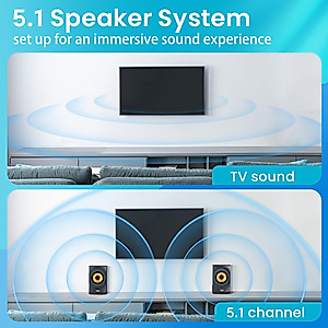 Acoustic Audio AA5170 Home Theater 5.1 Bluetooth Speaker System 700W with Powered Sub