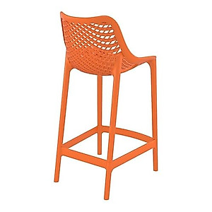 Home Square Patio Counter Stool in Orange Finish - Set of 2