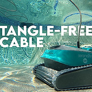 SereneLife - Automatic Robot Pool Cleaner, Pool Cleaning Robot with Three Motors, Wall Climbing, Cleans up to 50ft, Traps and Locks in All Sorts of Dirt and Debris