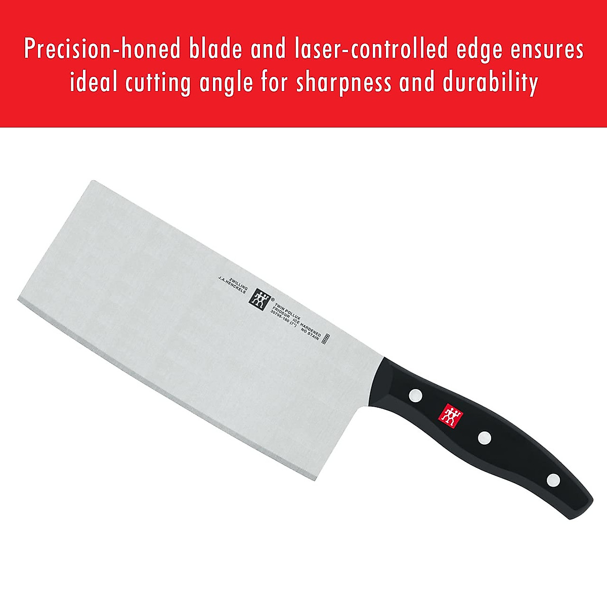 ZWILLING Twin Signature 7-inch Chinese Vegetable Cleaver, Razor-Sharp, Made in Company-Owned German Factory with Special Formula Steel perfected for almost 300 Years, German Knife