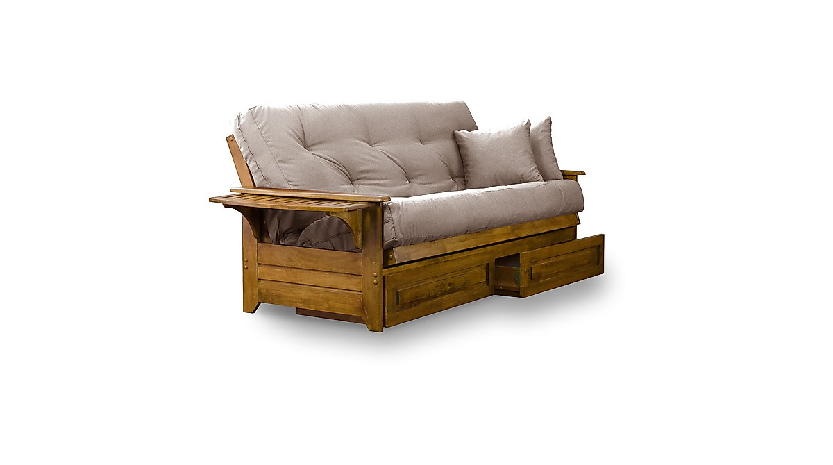 Nirvana Futons Brentwood Futon: Frame, Drawers & Khaki Mattress