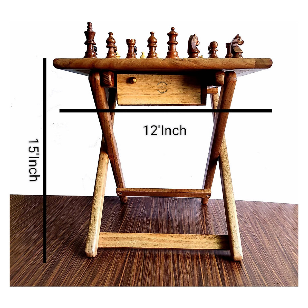 Ark Wood Art international Wooden Handmade Magnetic Chess Table Rosewood Wood | Chess Set with Folding Game Board | Home, Office, Travelling and Gift Uses|100% Quality.