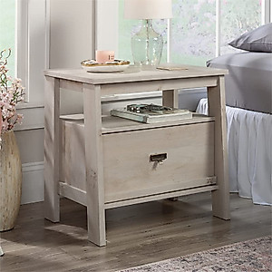 Sauder Trestle Engineered Wood Night Stand in Chalked Chestnut Finish