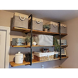 Niubid 3/4 Inches Malleable Cast Iron Pipe 2 PCS 4 Tier. Vintage Industrial Wall Mount Bookshelf Shelving Unit, DIY Open Bookshelf, Shelf Shelves, Home Improvement Kitchen Shelves.