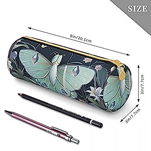 QICENIT Butterfly Pencil Case for Women Pen Pouch Cylinder Small Carrying Box for Adult With Smooth Zipper Simple Durable Lightweight for Office Organizer Storage Bag