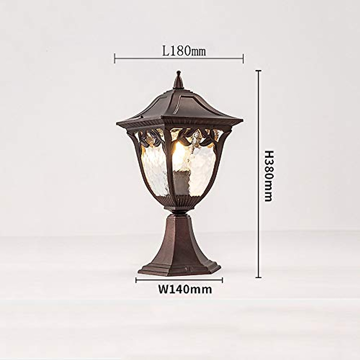Lights Outdoor Waterproof Moistureproof Column Post Light Rustic European Outdoor Waterproof Post Pole Lamp Lawn Lantern Aluminum Glass IP65 Rainproof Patio Landscape Street Light Garden Villa Courtya