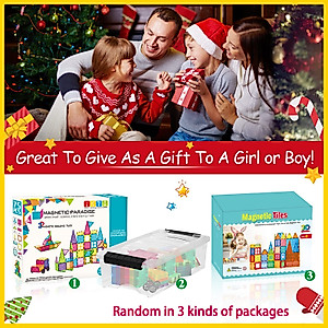 NVHH Magnetic Tiles for 3 4 5 6 7 8+Year Old Boys Girls 72PCS Oversize 3D Magnetic Building Blocks for Kids Age 3-5/STEM Toys for 4-8 Christmas Birthday Gifts