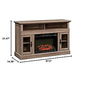 Sauder Barrister Lane Media Fireplace, for TVs up to 60", Salt Oak finish