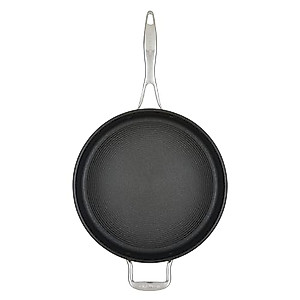 Circulon C1 Series Clad Stainless Steel with ScratchDefense Technology Cookware Nonstick Induction Saute Pan with Lid and Helper Handle, Metal Utensil Safe, 5 Quart - Polished Stainless Steel