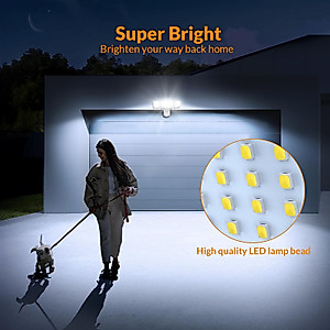 LEPOWER 1600LM LED Solar Security Lights Motion Outdoor, Motion Sensor, 5500K White Light, IP65 Waterproof Flood Solar Light with 3 Adjustable Head for Yard, Garage