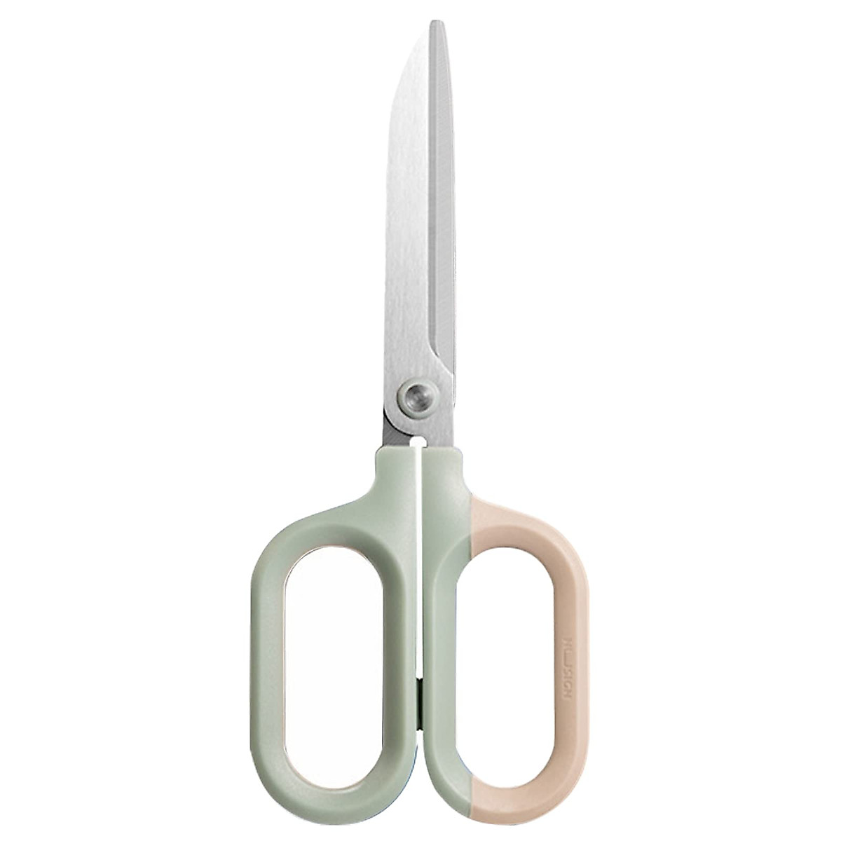 EZWORK Multipurpose Scissors, Comfort-Grip Handles Sharp Scissors for Office Home School Craft Sewing Fabric Supplies (7", Green-1)